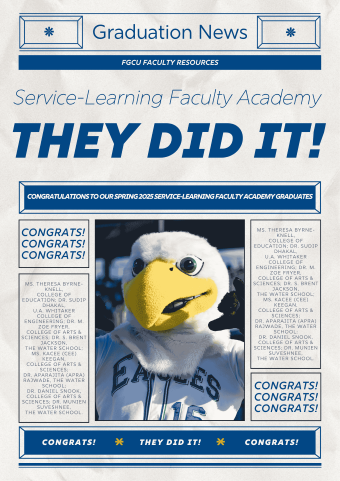 Eight FGCU faculty complete Spring 2025 Service-Learning Academy